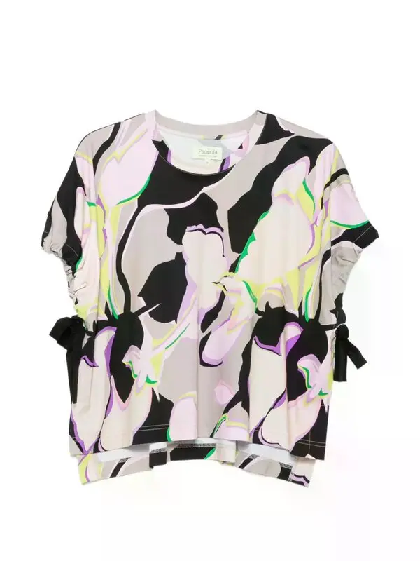 PSOPHIA Floral Print Cotton T-shirt - Pink