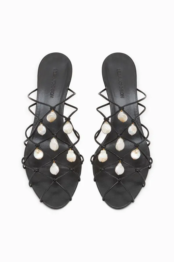 Ulla Johnson Colette Kitten Heel Sandal With Mother-of-pearl Accents