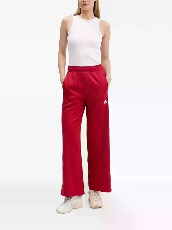 Adidas Side-stripe Wide Leg Track Pants - Red