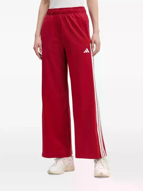 Adidas Side-stripe Wide Leg Track Pants - Red
