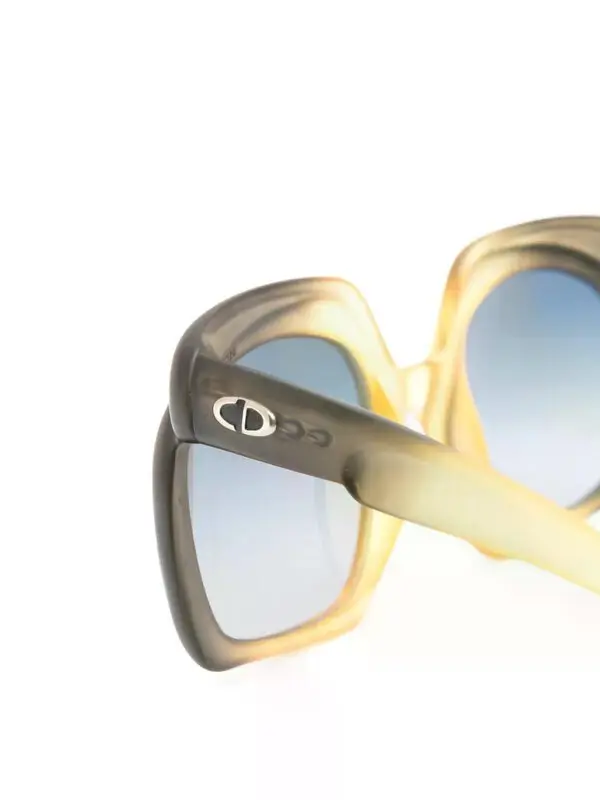 Dior 1970s Cd Logo Square Frame Sunglasses - Grey
