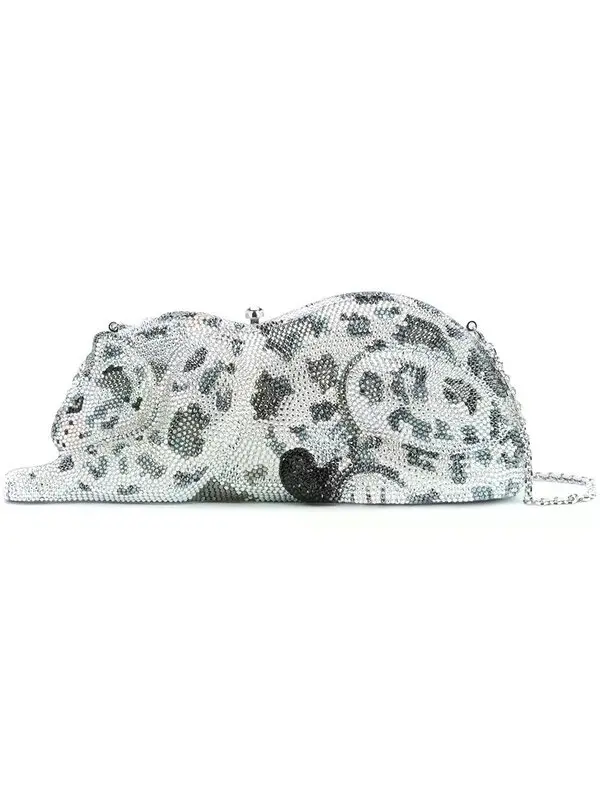 Judith Leiber Snow Leopard Clutch - Black