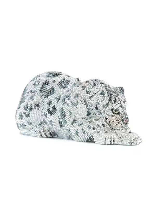 Judith Leiber Snow Leopard Clutch - Black