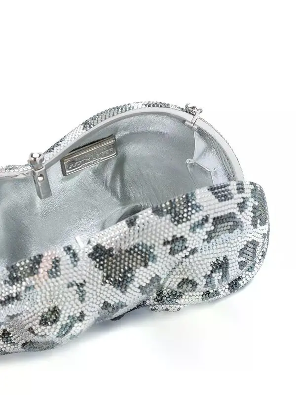 Judith Leiber Snow Leopard Clutch - Black