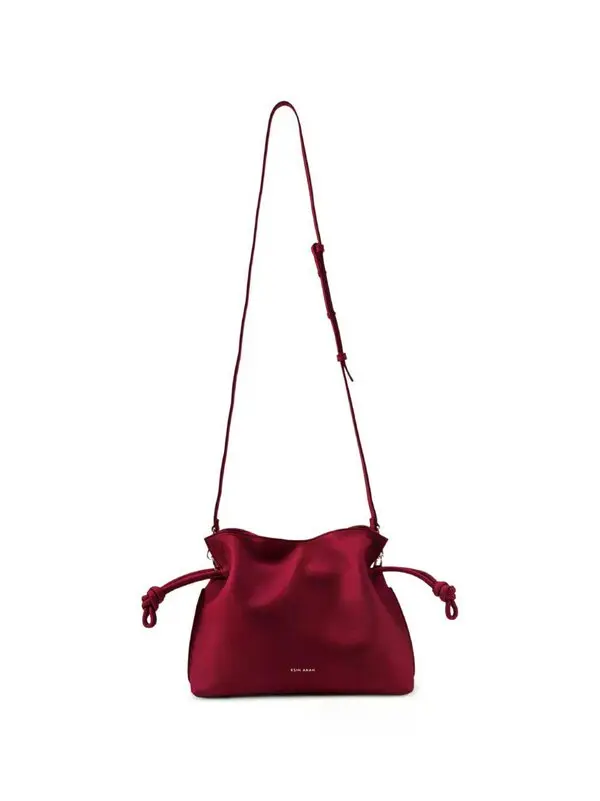 ESIN AKAN Midi Emma Drawstring Cross Body Bag - Red
