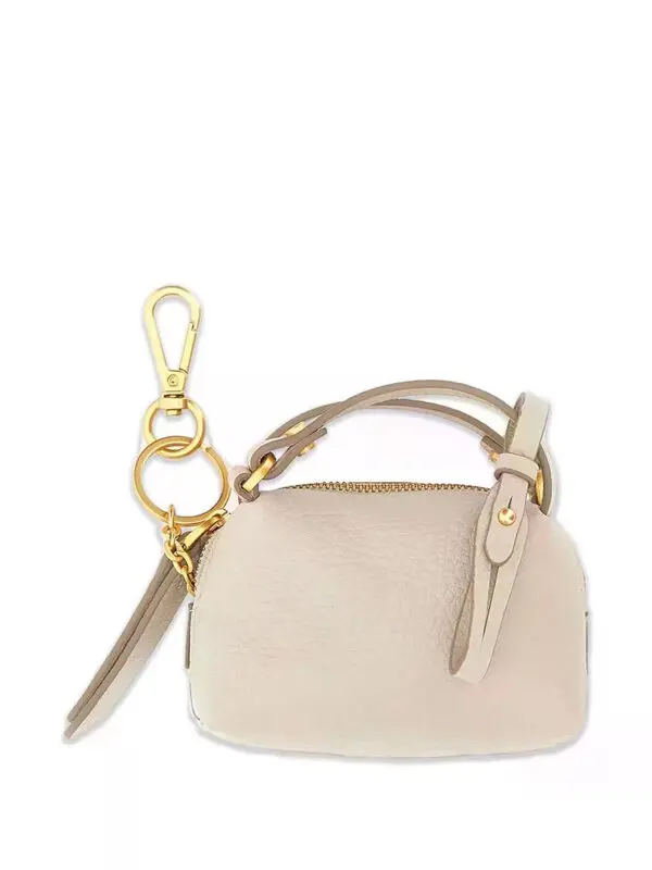 GIANNI CHIARINI Alifa Hammered-leather Keyring - Neutrals