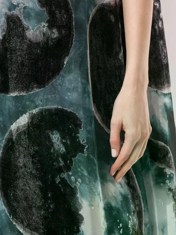 Y’s Moon Print Sleeveless Midi Dress