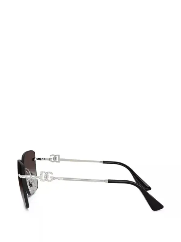 Dolce & Gabbana Crystal-embellished Geometric-frame Sunglasses