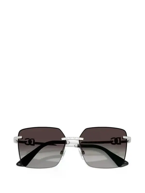 Dolce & Gabbana Crystal-embellished Geometric-frame Sunglasses