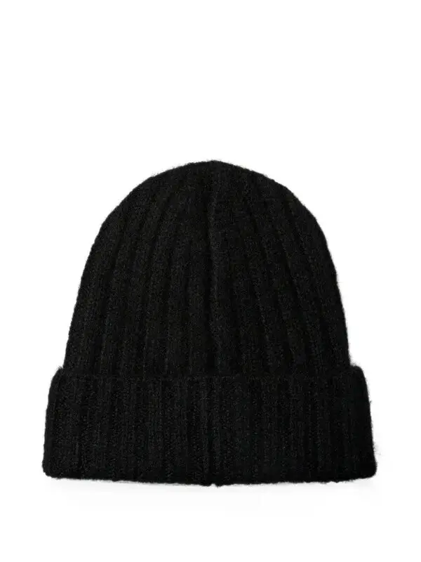 Karl Lagerfeld Ribbed-knit Beanie Hat