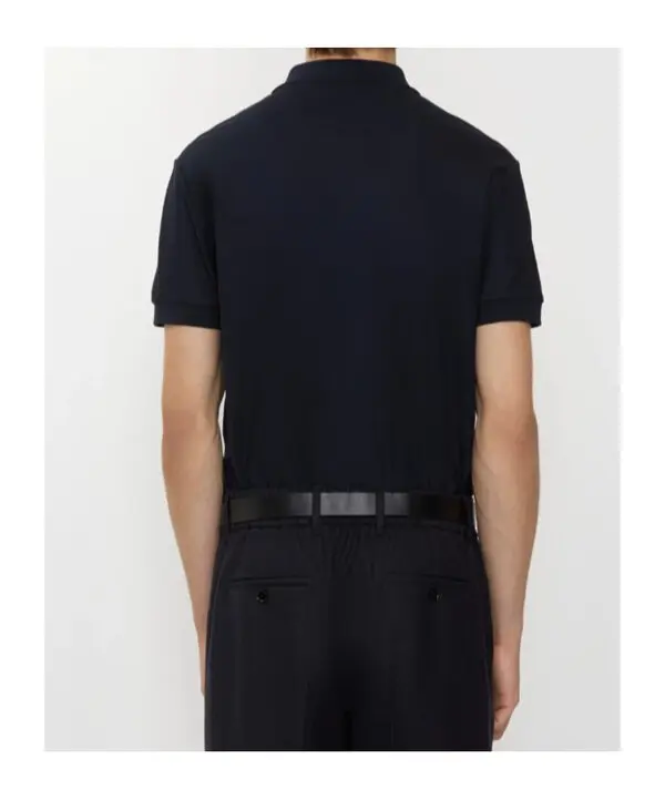 Burberry Evan Cuff Piqué Polo Shirt - Navy