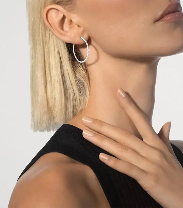 Messika Gatsby Small Diamond Hoop Earrings In White Gold