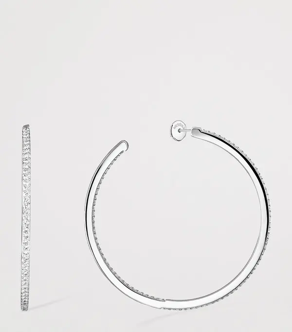 Messika Gatsby Small Diamond Hoop Earrings In White Gold
