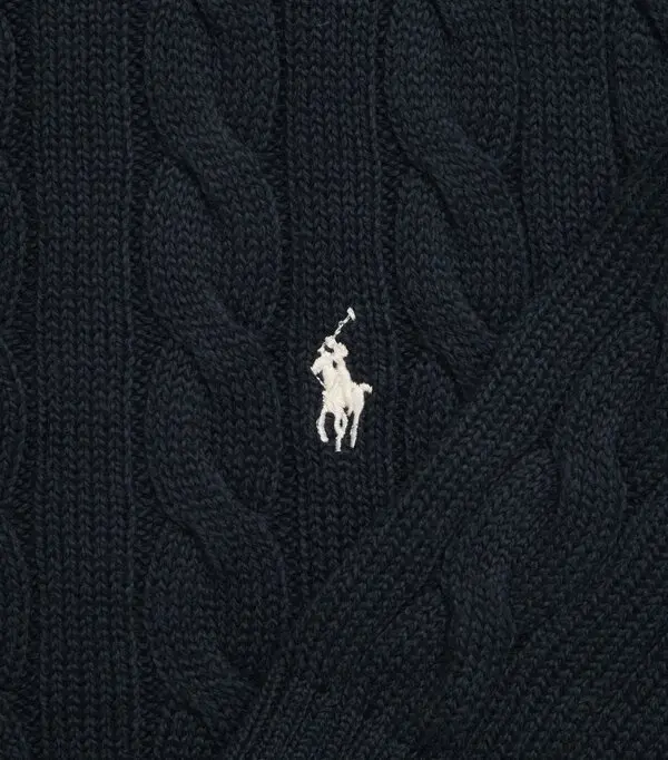 Polo Ralph Lauren Cotton Cable-knit Crewneck Sweater With Polo Pony