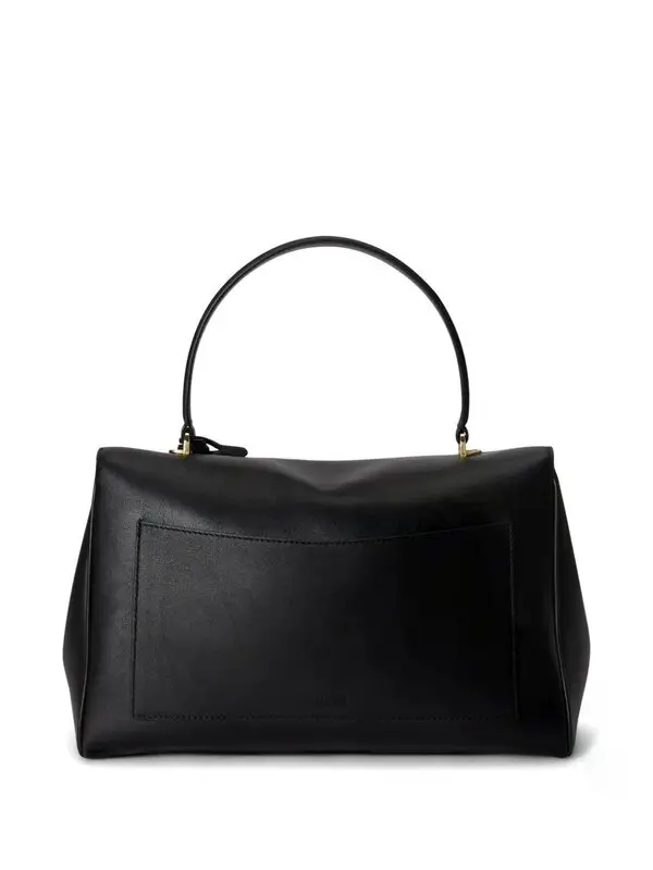 Ralph Lauren Medium Farrah Leather Satchel Bag - Black