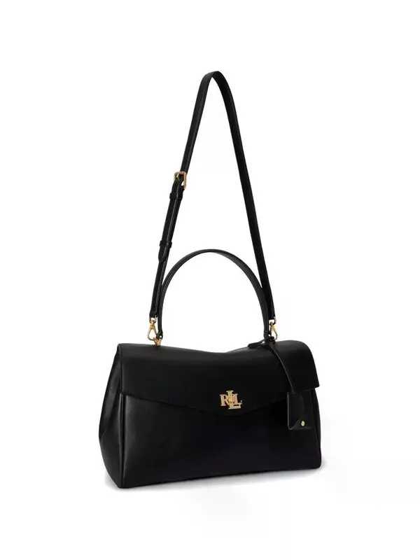 Ralph Lauren Medium Farrah Leather Satchel Bag - Black