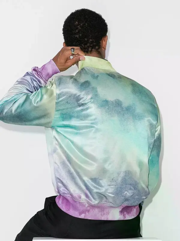 Amiri Watercolour Ombré Silk-blend Bomber Jacket