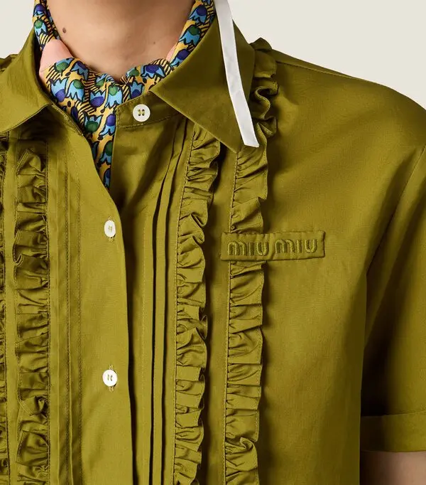 Miu Miu Ruffled Short Sleeve Shirt