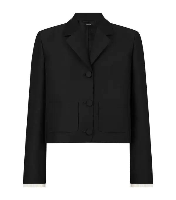 TOM FORD Virgin Wool-silk Blend Cropped Blazer