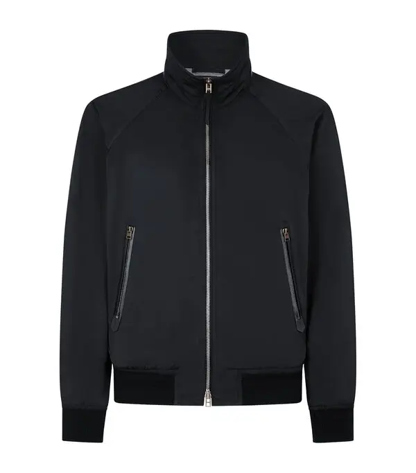 TOM FORD Technical Bomber Jacket With Leather Trims