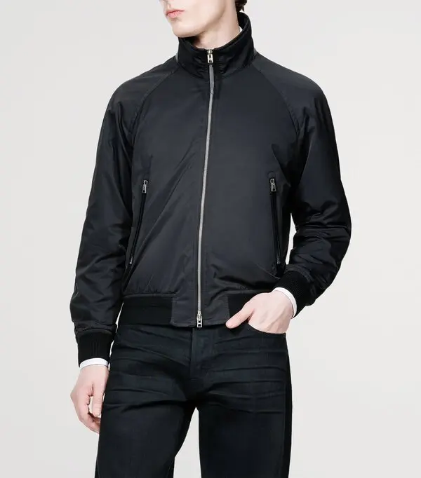 TOM FORD Technical Bomber Jacket With Leather Trims