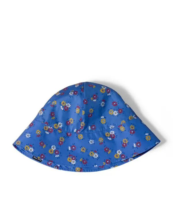 Miu Miu Cotton Floral Bucket Hat - Turquoise