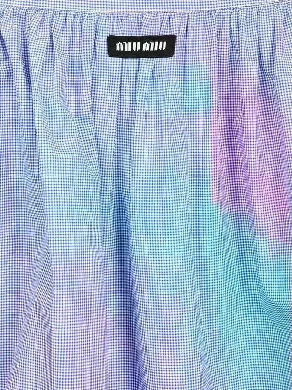 Miu Miu Check-pattern Midi Skirt