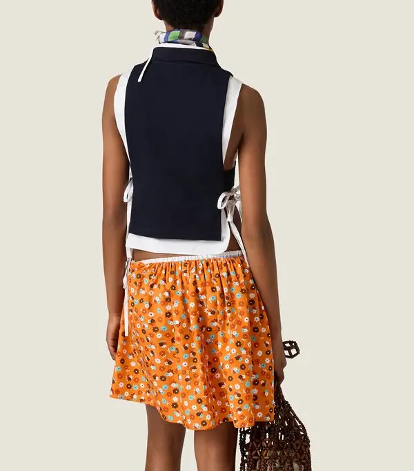 Miu Miu Sleeveless Cotton Piqué Polo Shirt