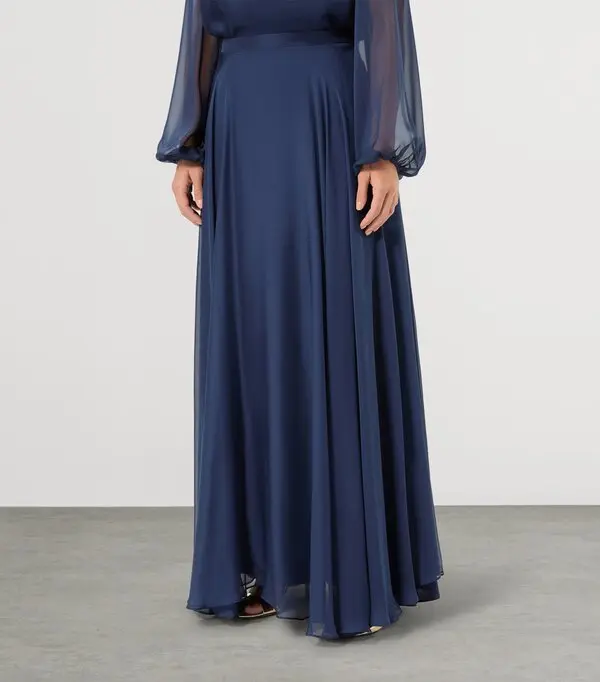Marina Rinaldi Silk Chiffon Maxi Skirt