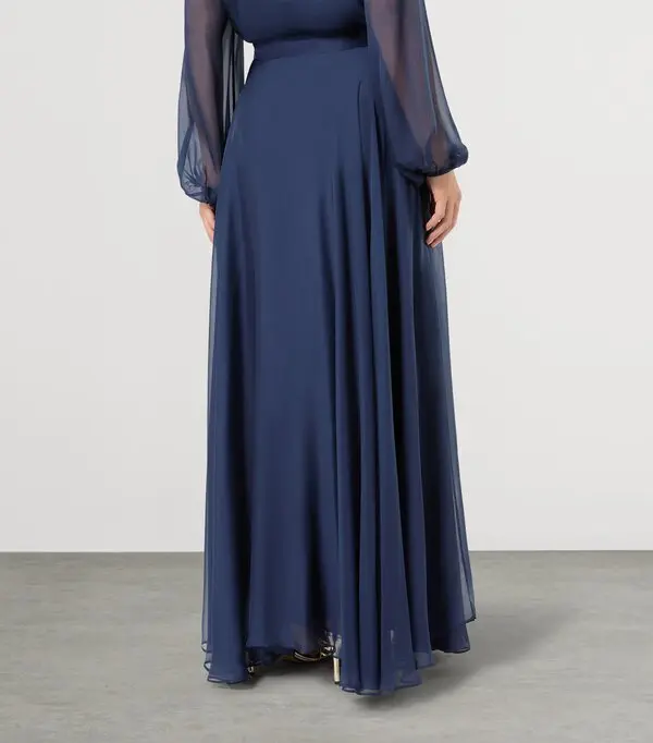 Marina Rinaldi Silk Chiffon Maxi Skirt
