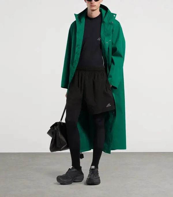 Balenciaga Logo Print Relaxed Fit Swim Shorts