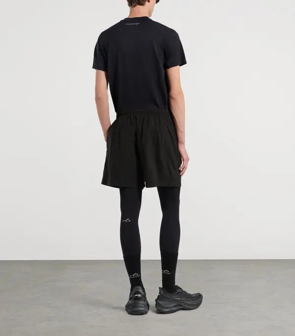 Balenciaga Logo Print Relaxed Fit Swim Shorts