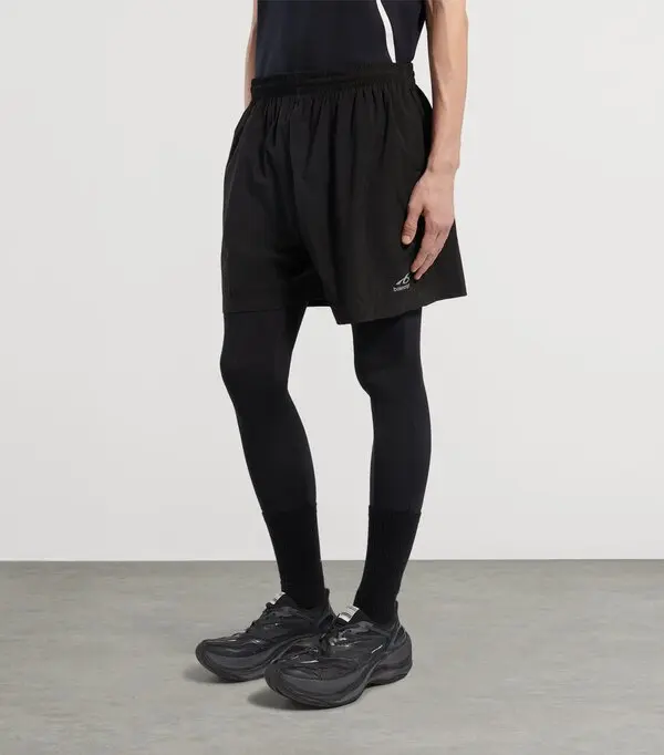 Balenciaga Logo Print Relaxed Fit Swim Shorts
