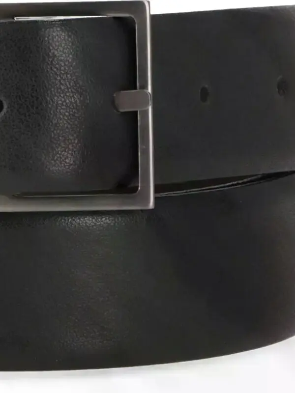 Isaia Leather Belt With Buckle Fastening