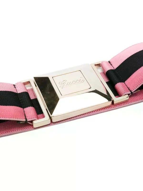 Gucci Striped Buckle Belt
