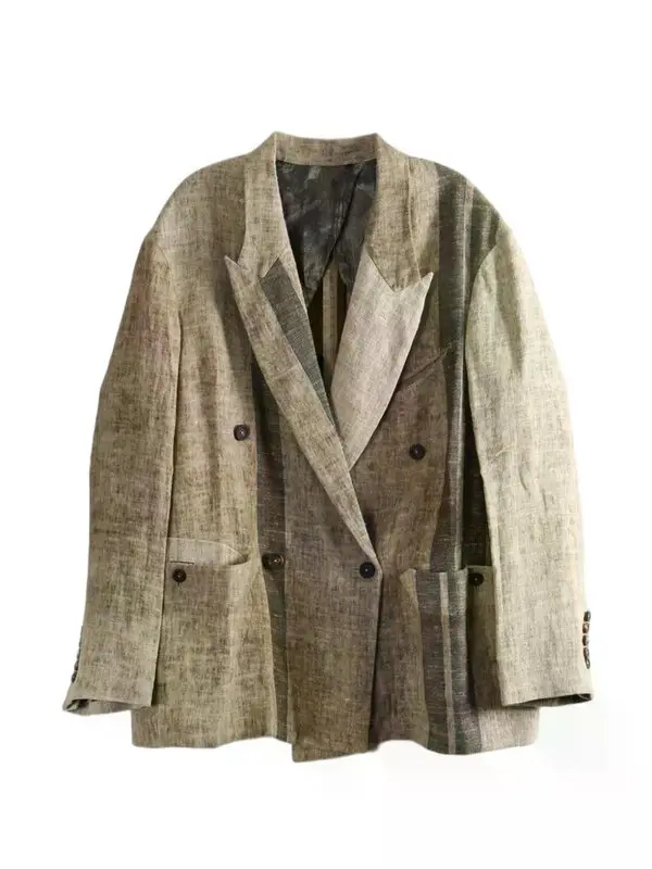 ZIGGY CHEN Striped Double-breasted Blazer
