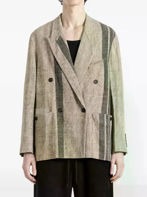 ZIGGY CHEN Striped Double-breasted Blazer