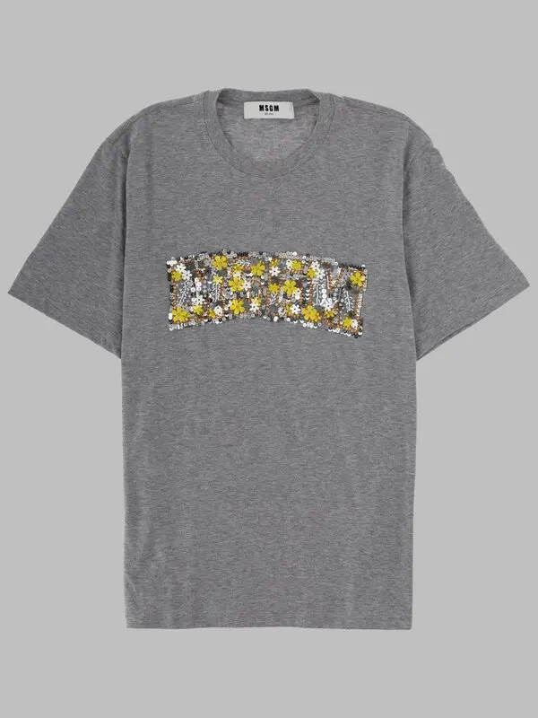 MSGM T-shirt Con Logo Con Paillettes
