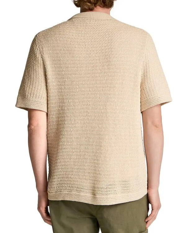 Vince Stripe Crochet Short Sleeve Button Down Shirt