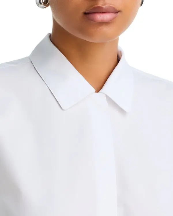 Lafayette 148 New York Pleated Back Shirtdress - White