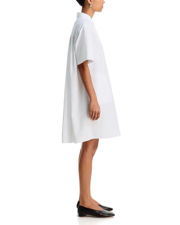 Lafayette 148 New York Pleated Back Shirtdress - White
