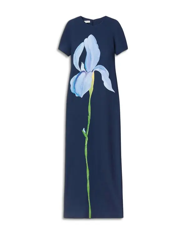 Lafayette 148 New York Floral Maxi Dress - Midnight Blue Multi