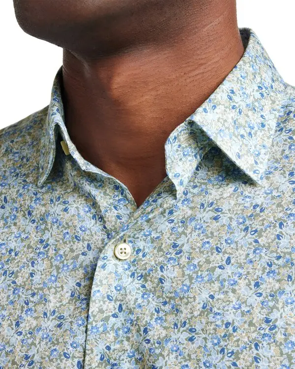 David Donahue Floral Linen Shirt