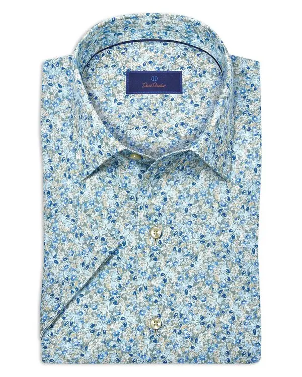 David Donahue Floral Linen Shirt