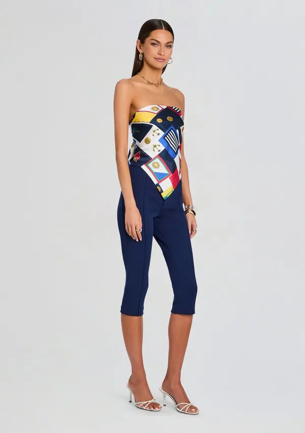 SEROYA Satin Printed Bandeau Top