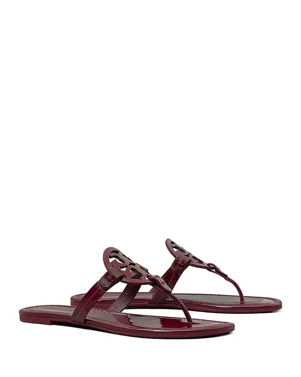 Tory Burch Miller Leather Sandals - Dark Raspberry