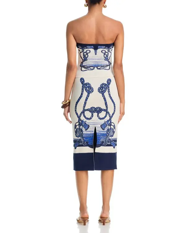 YUKIO Jacquard Knit Strapless Top