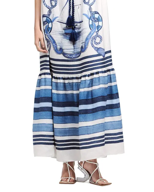 YUKIO Off-the-shoulder Linen Maxi Dress