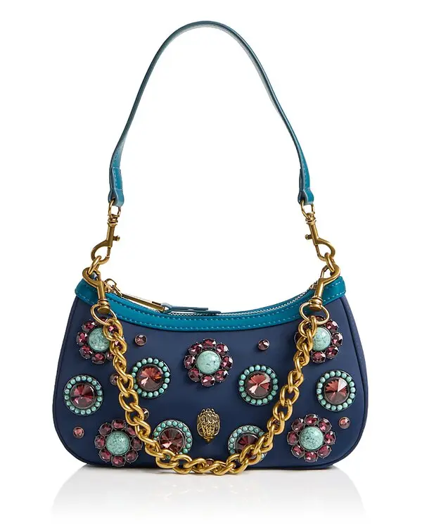 Kurt Geiger Sloane Gem Embellished Crossbody Bag - Navy