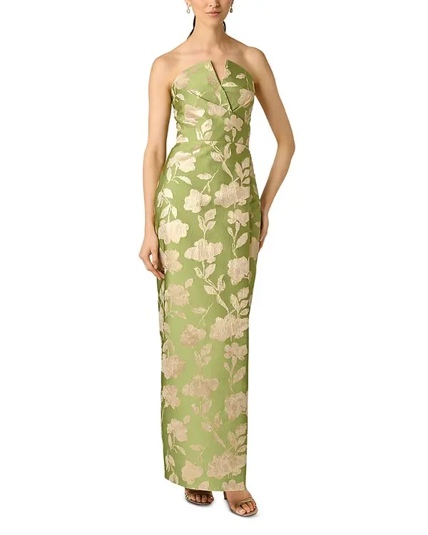Aidan Mattox Woven Jacquard Dress - Fern